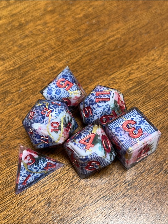 Games | Ribbonandknot Kintsugi Dice Handcrafted Dungeonsdragons Set Of ...
